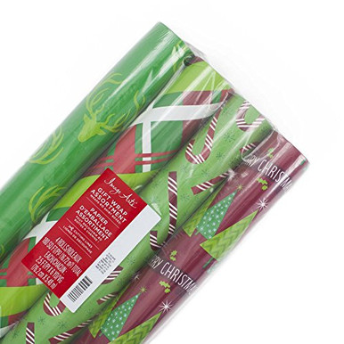 Image Arts Christmas Wrapping Paper Bundle with Cut Lines on Reverse ...