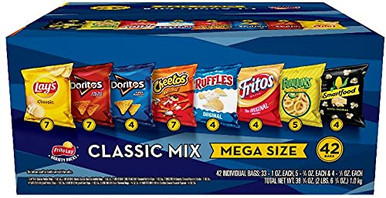CR-CHIPS Frito-Lay Classic Mix Snacks Variety Pack, Mega Size, 42 Count ...