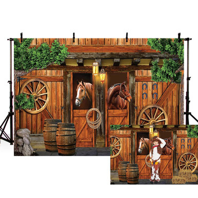MEHOFOND 10x7ft One Wild West Stable Backdrop Texas Western Cowboy ...