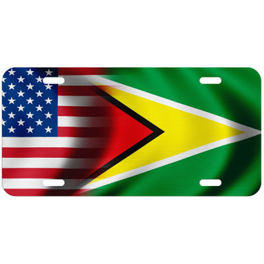 Aluminum License Plate - Flag of Guyana (Guyanese) - Waves/USA ...