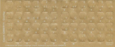 Czech Keyboard Stickers - Labels - Overlays with White Characters for ...