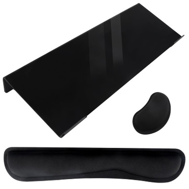 Kalolary 3Pcs Black Acrylic Tilted Computer Keyboard Holder with Mouse ...
