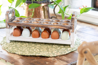 Fresh Egg Holder Countertop Storage - Stackable Wooden Egg Holder for ...