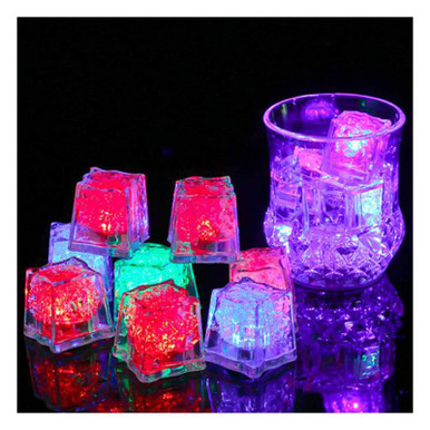 12 Pcs Submersible Light Up Led Color Ice Cube the Luminous Ice Cubes ...