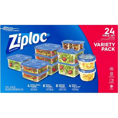 Ziploc Containers Variety Pack, 24 count per pack - 4 per case ...