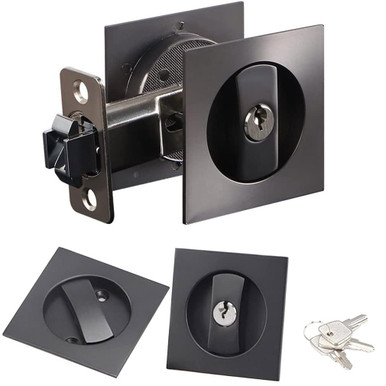 CCJH Sliding Barn Door Lock Pocket Door Lock with Key Contemporary ...