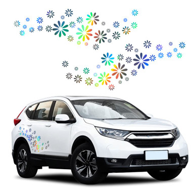 JSCARLIFE Mini Flower Car Decals, Laser Mini Flower Car Body Decals ...