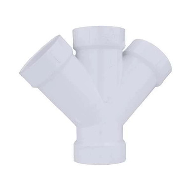 PVC Double Wye, Hub, 2 in Pipe Size - Warehousesoverstock