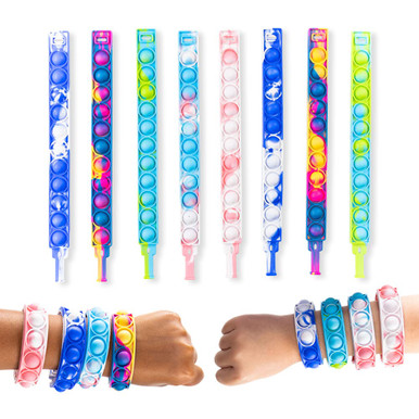 Studico Push & Pop Fidget Bracelets for Kids, Multi-Colored Silicone ...