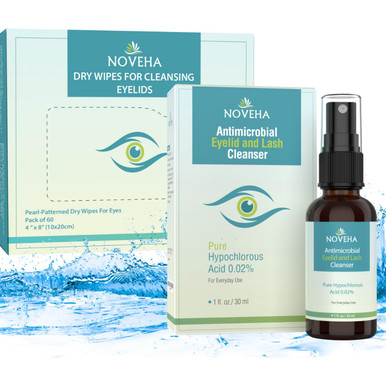 NOVEHA Eyelid and Lash Cleanser 30ml with Dry Wipes 60 counts, Fast ...