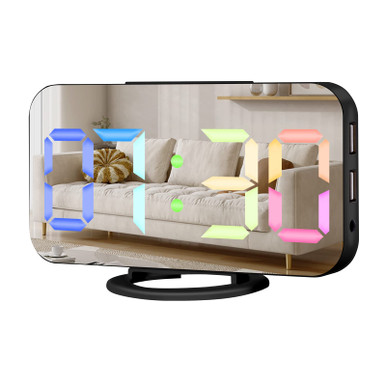 Muoigoe Digital Alarm Clock,Large Display LED and Mirror Desk Clock ...