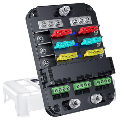 RANDPOW 12V Fuse Block, Upgraded 6 Circuit 12 Volt Blade Fuse Box Kit ...