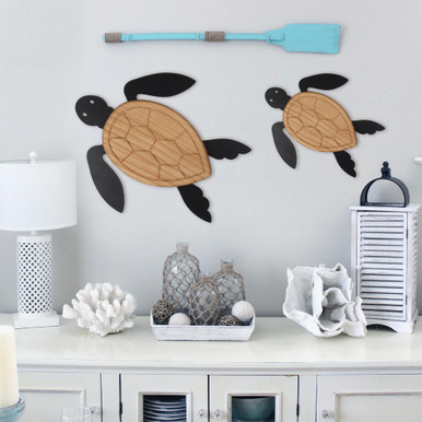 Oakrain 2 Sizes Sea Turtle Wall Decor Wall Art Farmhouse Ocean Turtle ...
