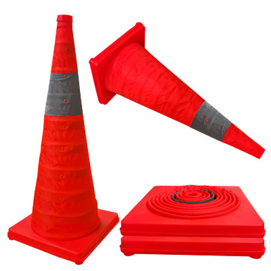 EDAUS 2 Pack 28 Inch Collapsible Traffic Cones, Multi-Purpose ...