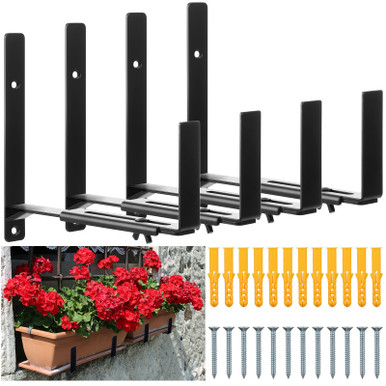 4 Packs Window Planter Box Brackets Adjustable Flower Box Holder Wall ...