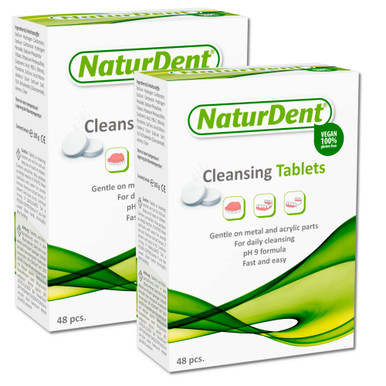 Denture Cleaner Tablet NaturDent Cleans Removes Dark Stains Plaque and ...