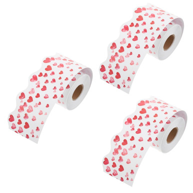 Operitacx 3 Rolls Border Stickers Heart Decor Desk Decor Room Wallpaper ...