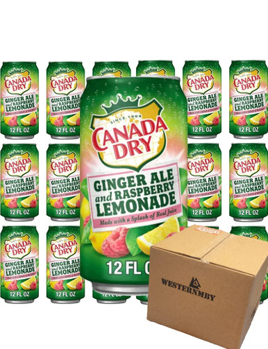 Canada Dry Raspberry Lemonade Ginger Ale, 12 fl oz, 18 cans ...
