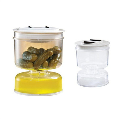 SELAITAILYE Dry and Wet Separation Pickle Jar, Hourglass Pickle Jar ...
