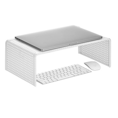 mDesign Flat Vented Metal Platform Table - Large Riser Shelf for Laptop ...