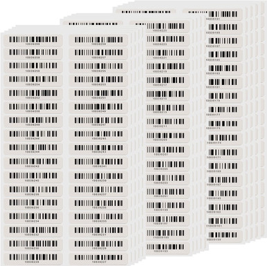 Asset Tags Pre-Printed Barcode Labels with Unique 8-Digit Number, Water ...