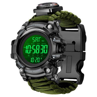 kashuen Mens Survival Military Digital Watch, 23-in-1 Tactical Multi ...