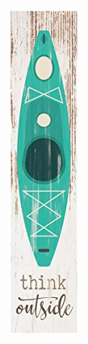 P. GRAHAM DUNN Think Outside Kayak Whitewash 1.5 x 7.5 Inch Pine Wood ...