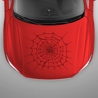 Vinyl Decal Mural Sticker Hood Auto Car Abstract Creepy Spider Web ...