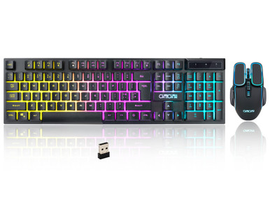 CHONCHOW Wireless Gaming Keyboard and Mouse Combo, Rechargeable Rainbow ...