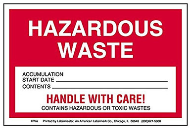Labelmaster HWA Hazardous Waste Label, Paper Stock, 6 x 4 inch (Pack of ...