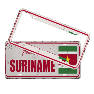 Proud to Be from Suriname Front License Plate Cover State Flag Map ...