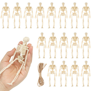 Sintuff 40 Pcs Halloween Skeleton Decor Mini Skull Skeleton Figurines ...