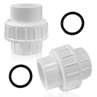 2PCS PVC Union Coupling Pipe Fitting, 2 Inch PVC Slip Union, PVC Union ...