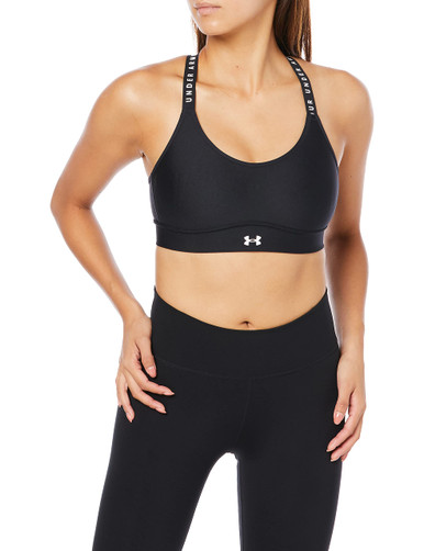 Under Armour Women's Infinity Mid Impact Bra , (001) Black / Black ...