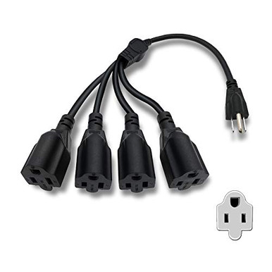 UL Listed XINYUWIN 3 Prong 1-to-4 Power Cord Splitter Cable - 20 ...
