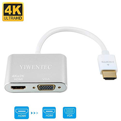 YIWENTEC Multiport 3-in-1 HDMI to HDMI 4K VGA Adapter Cable with Audio ...