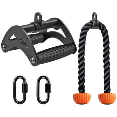 SELEWARE Tricep Rope Double D Row Handle w/Soft Rubber Grip Provide ...