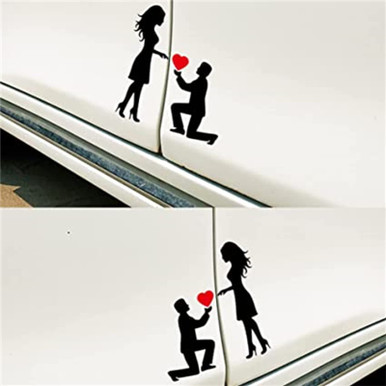 Manmao Love Couple Proposal Car Stickers Car Romantic Stickers Kneel On ...