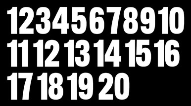 White Numbers 1-20 Stickers Vinyl Decals Choose Size from 1" to 8 ...