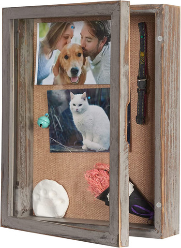 Rustic Grey Shadow Box 11x14, Large Shadow Box Frame with Magnetic Door ...