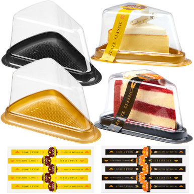 200 Pack Cake Slice Containers Clear Cheesecake Container Plastic ...