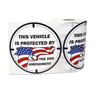 600 Labels, 4 inch, Round, Red, White, Blue - 2nd Amendment Labels ...