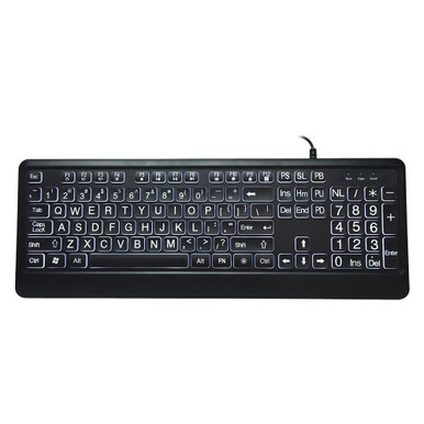 Hilitand Large Font Keyboard, Large Print USB Keyboard with White LED ...