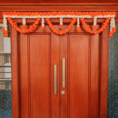 5 Ft Orange & White Flower Toran | Door Hanging Toran | Indian ...