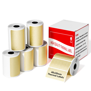Phomemo Label Printer Gold Labels, Thermal Self-Adhesive Label ...