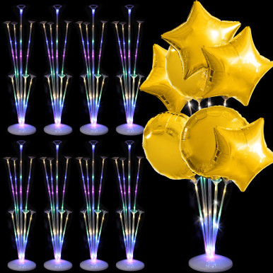 Meooeck 10 Sets Christmas Light up Balloon Stands for Table Floor ...