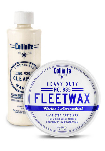 Collinite No. 920 Fiberglass Marine Cleaner & No.885 Fleetwax Paste ...