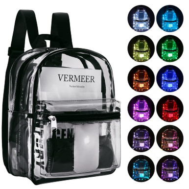 yisibo LED Strip Lights Clear Backpack,8 RGB Colors with 10 Flashing ...