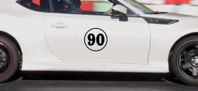 10" Set of Two Custom Numbers Classic Circle Rally Racing car Door ...
