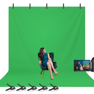 LimoStudio 10 x 12 ft. Green Backdrop, Seamless Green Screen Chromakey ...